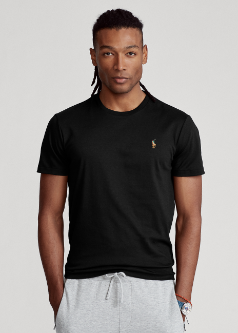 Custom Slim Fit Soft Cotton T-Shirt in Black | Ralph Lauren® HK