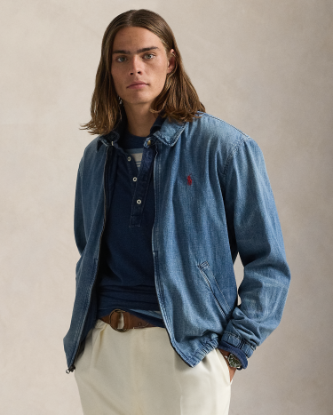 The Bayport Indigo-Dyed Denim Jacket in Blue | Ralph Lauren® HK The Bayport Indigo-Dyed Denim Jacket in Blue | Ralph Lauren® HK