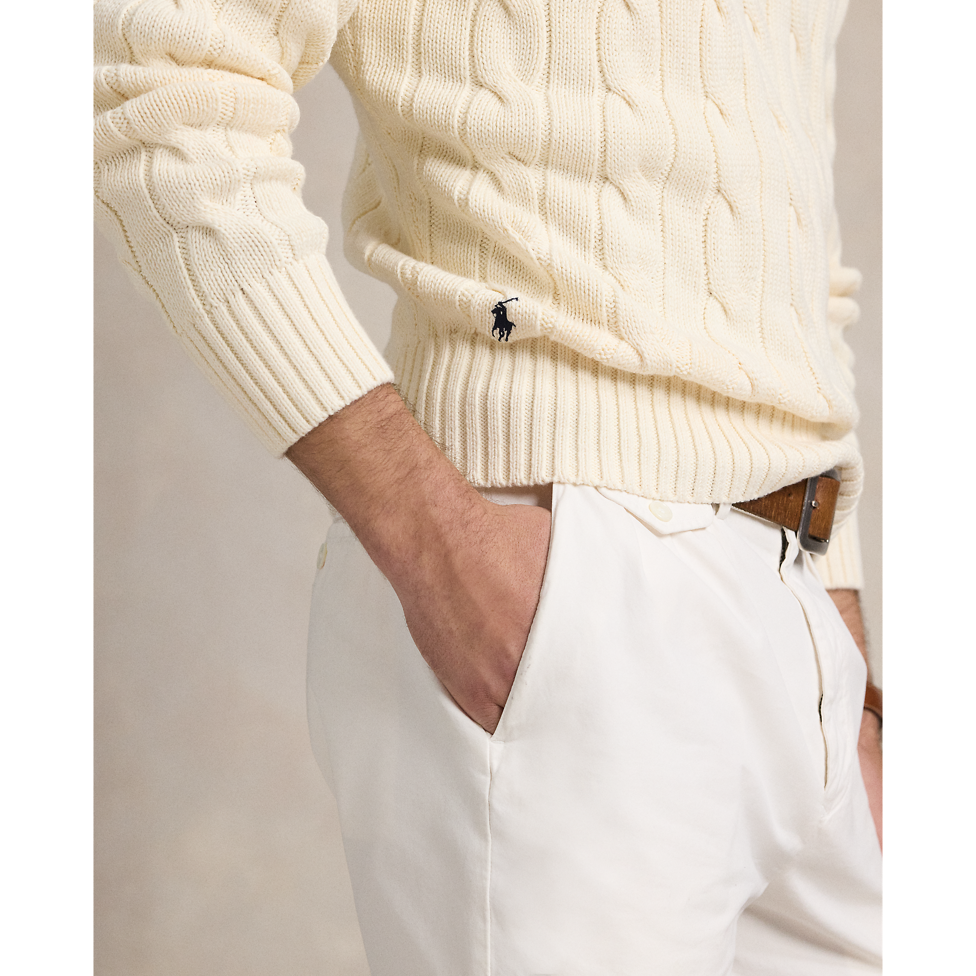 Big Fit Cable-Knit Cotton Sweater in Natural | Ralph Lauren® HK Big Fit Cable-Knit Cotton Sweater in Natural | Ralph Lauren® HK