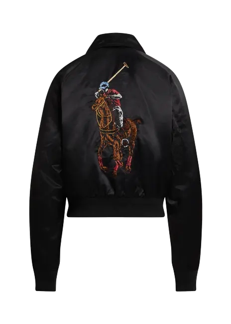 Free Stitch Embroidered Big Pony Jacket in Black | Ralph Lauren® HK